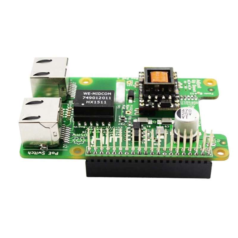 Ras PoE Raspberry Pi B+/Rpi2/3 PoE shield (ER-CDE52177I) Power-over ...