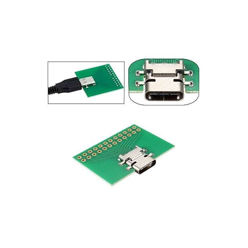 Mini DIY Type C Female Test Plug Socket USB 3.1 Connector SMT with PC ...